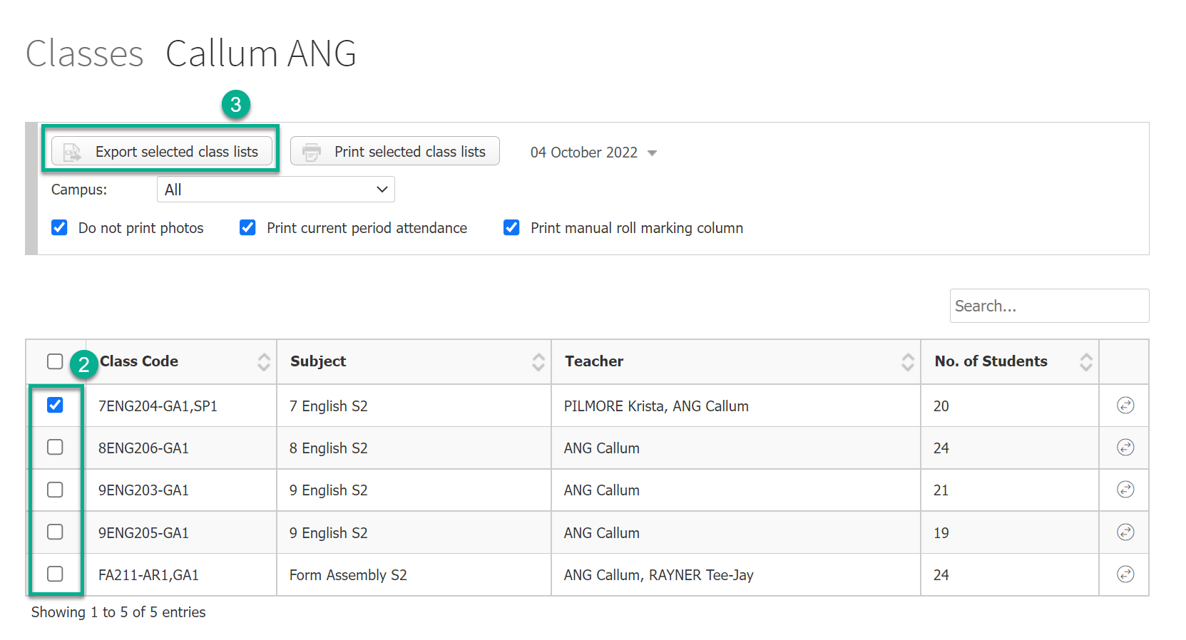How to download CSV class lists